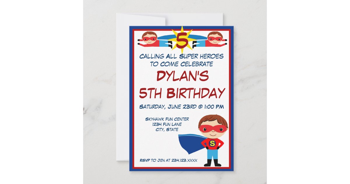 Superhero Comic Book Character Birthday Invitation | Zazzle