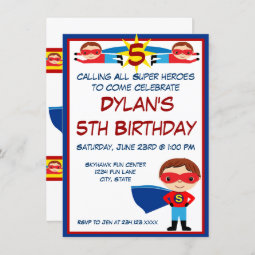 Superhero Comic Book Character Birthday Invitation | Zazzle