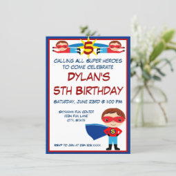 Superhero Comic Book Character Birthday Invitation | Zazzle