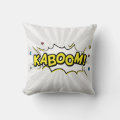 Superhero Comic Book Kaboom Cartoon Throw Pillow | Zazzle