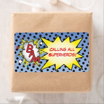Superhero Comic Book Labels | Zazzle
