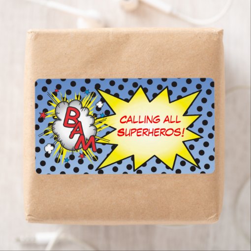 Superhero Comic Book Labels | Zazzle
