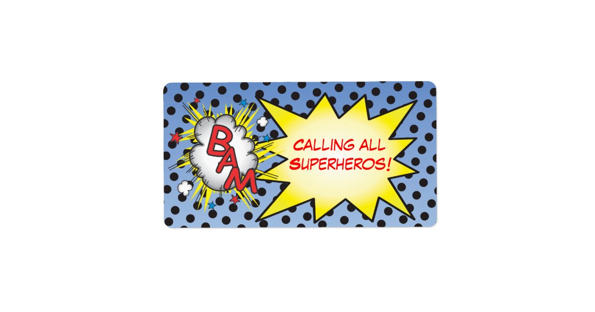 Superhero Comic Book Labels | Zazzle
