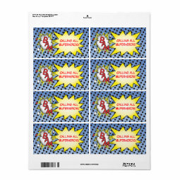 Superhero Comic Book Labels | Zazzle