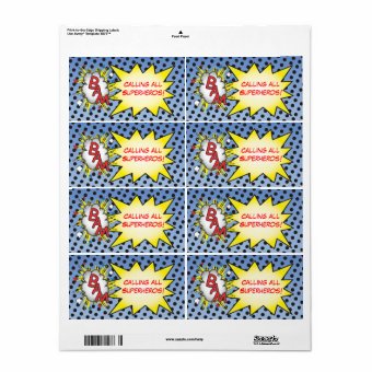 Superhero Comic Book Labels | Zazzle