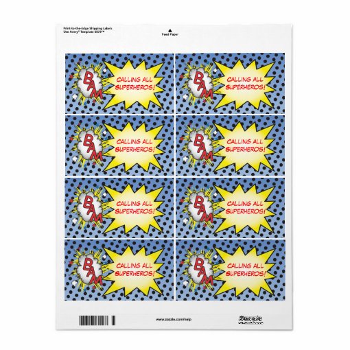 Superhero Comic Book Labels | Zazzle