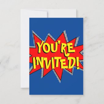 Superhero Comic Book Themed Invitation Template | Zazzle