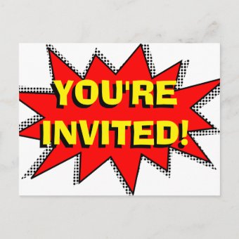 Superhero Comic Book Themed Invitation Template | Zazzle