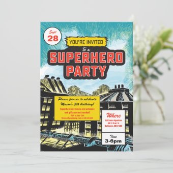 Superhero Comic Party Invitation | Zazzle
