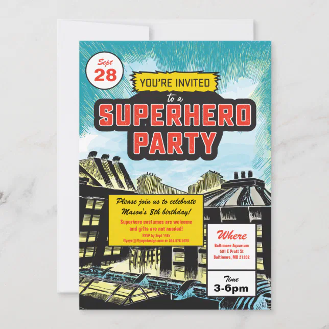 Superhero Comic Party Invitation | Zazzle