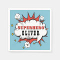 Superhero Comic Speech Bubble Boy Birthday Party Napkins | Zazzle