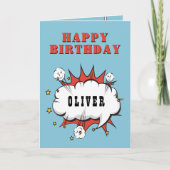 Superhero Comic Speech Bubble Boy Happy Birthday Card | Zazzle