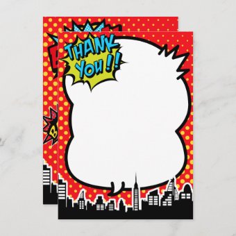 Superhero Comic Strip Thank You Notes | Zazzle