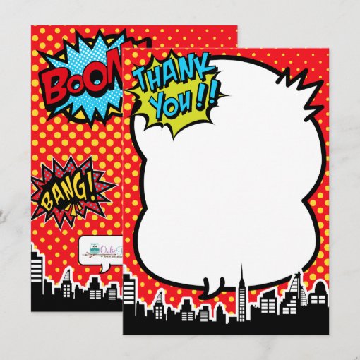 Superhero Comic Strip Thank You Notes | Zazzle