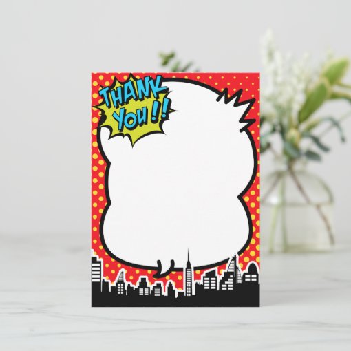 Superhero Comic Strip Thank You Notes | Zazzle