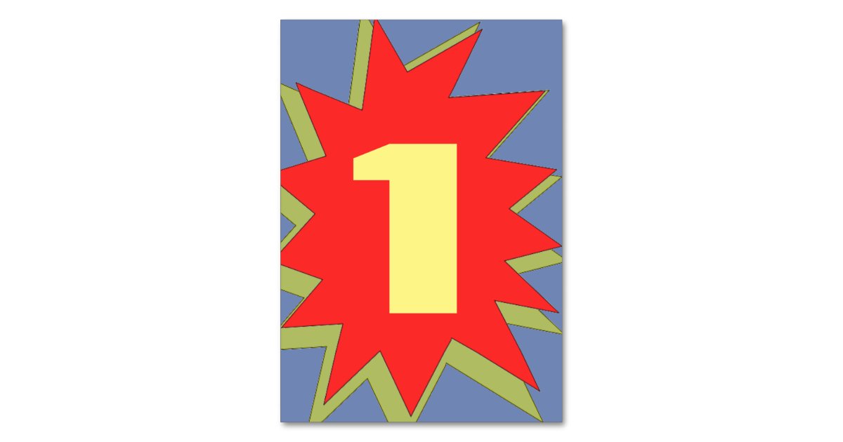 Superhero Comic Table Numbers | Zazzle