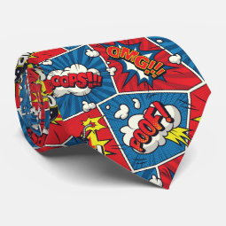Superhero, Gamer, Comic Book Theme Tie | Zazzle