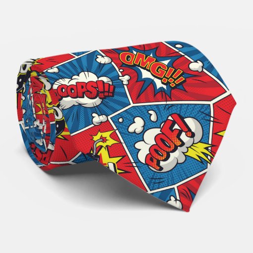 Superhero, Gamer, Comic Book Theme Tie | Zazzle