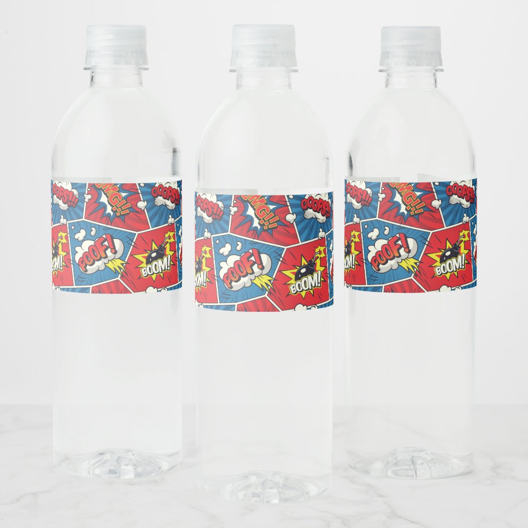 Superhero/Gamer Party Water Bottle Lable Water Bottle Label | Zazzle