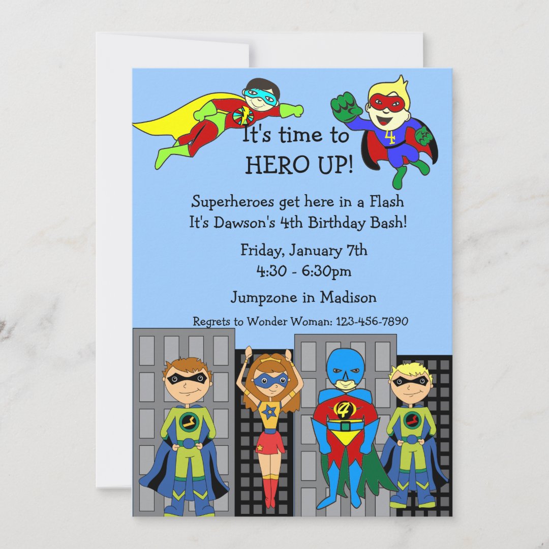 Superhero Hero Up Invitation | Zazzle