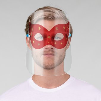 Superhero Masquerade Red Stars Face Shield | Zazzle