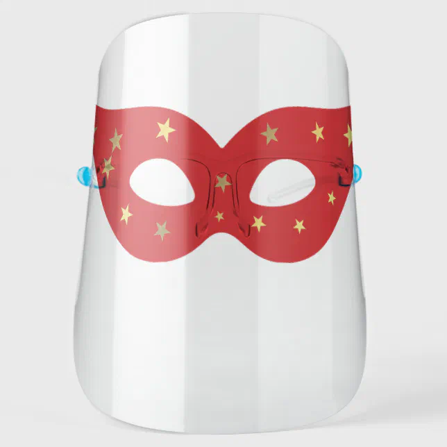 Superhero Masquerade Red Stars Face Shield | Zazzle