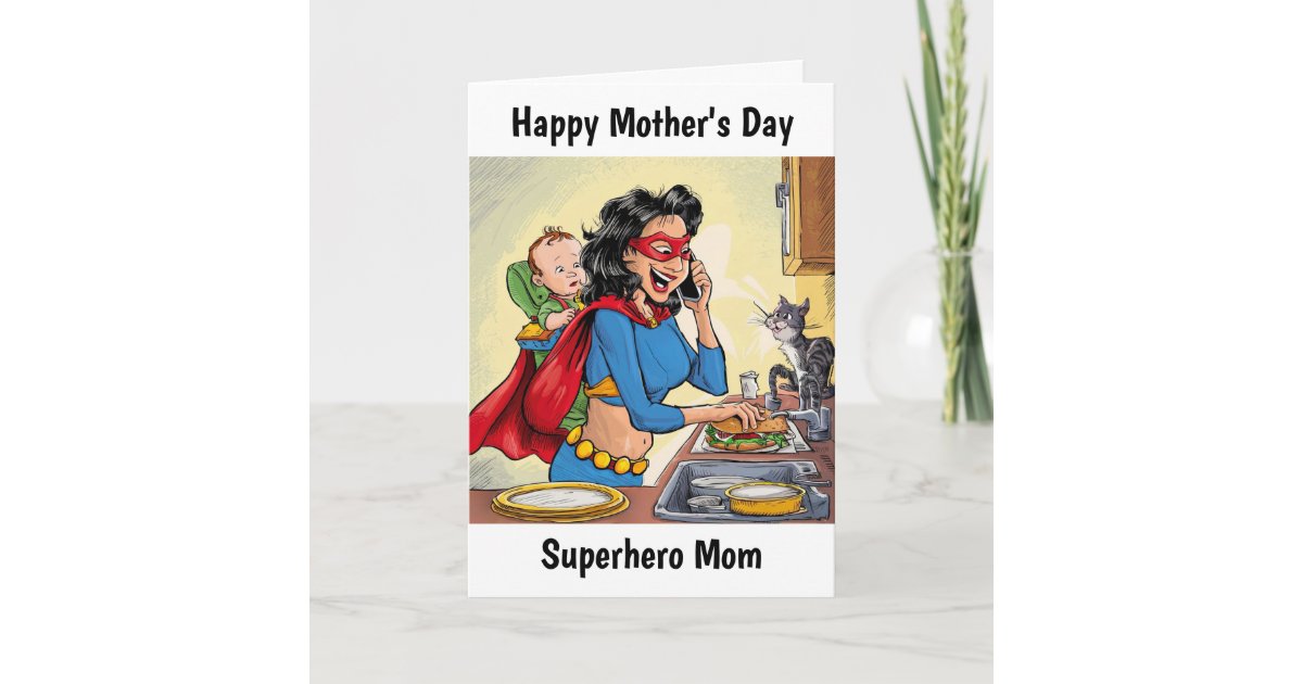 Superhero Mom Personalized Mother's Day Card | Zazzle