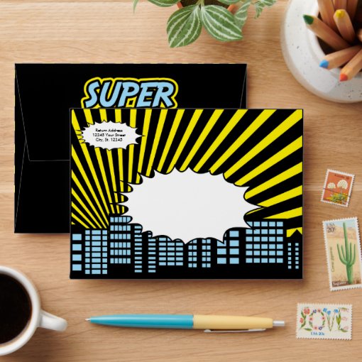 Superhero Party Envelopes | Zazzle