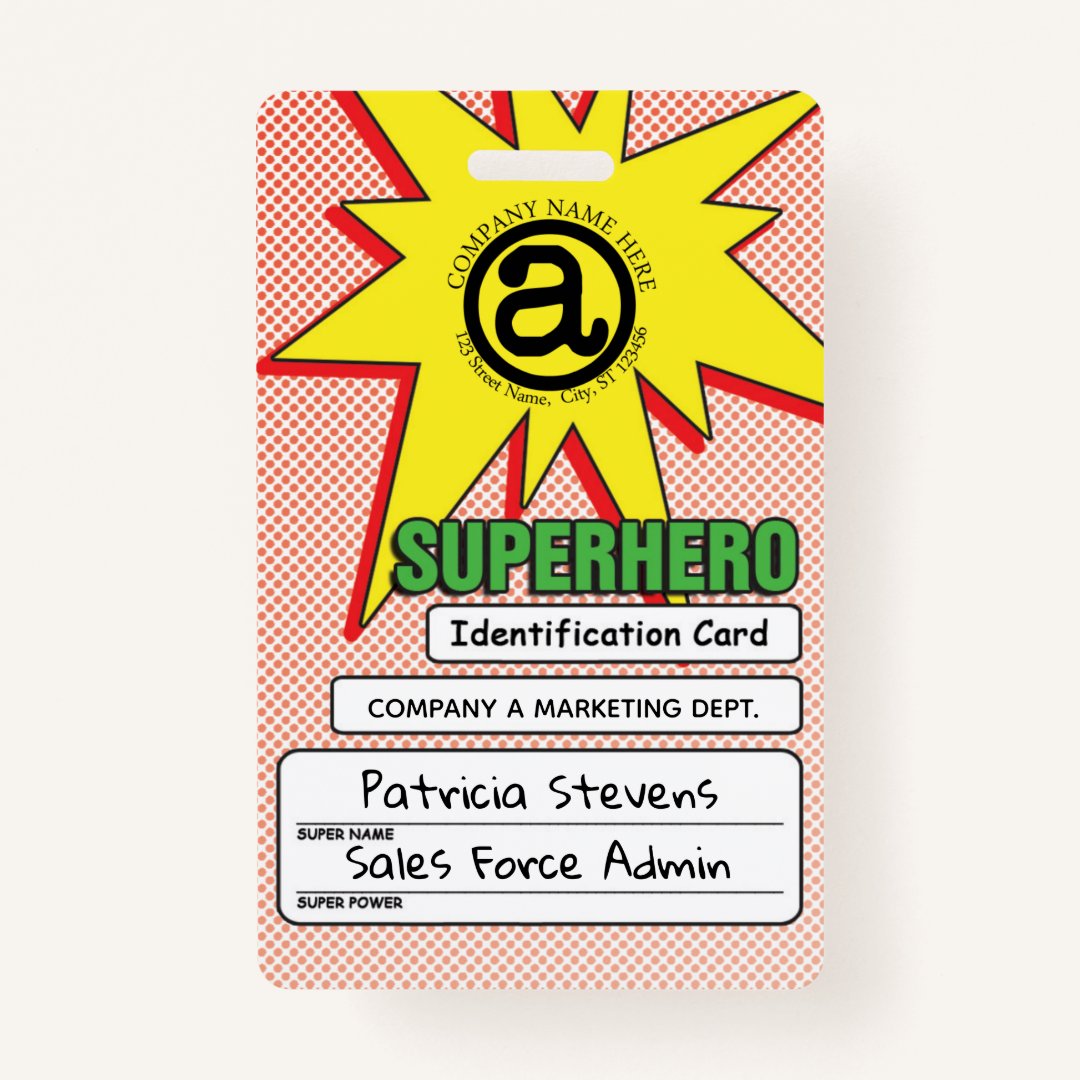 Superhero PVC ID Badge | Zazzle