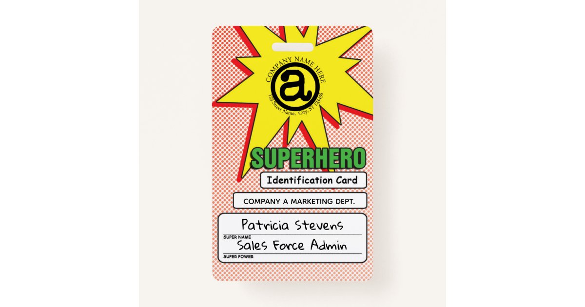 Superhero PVC ID Badge | Zazzle