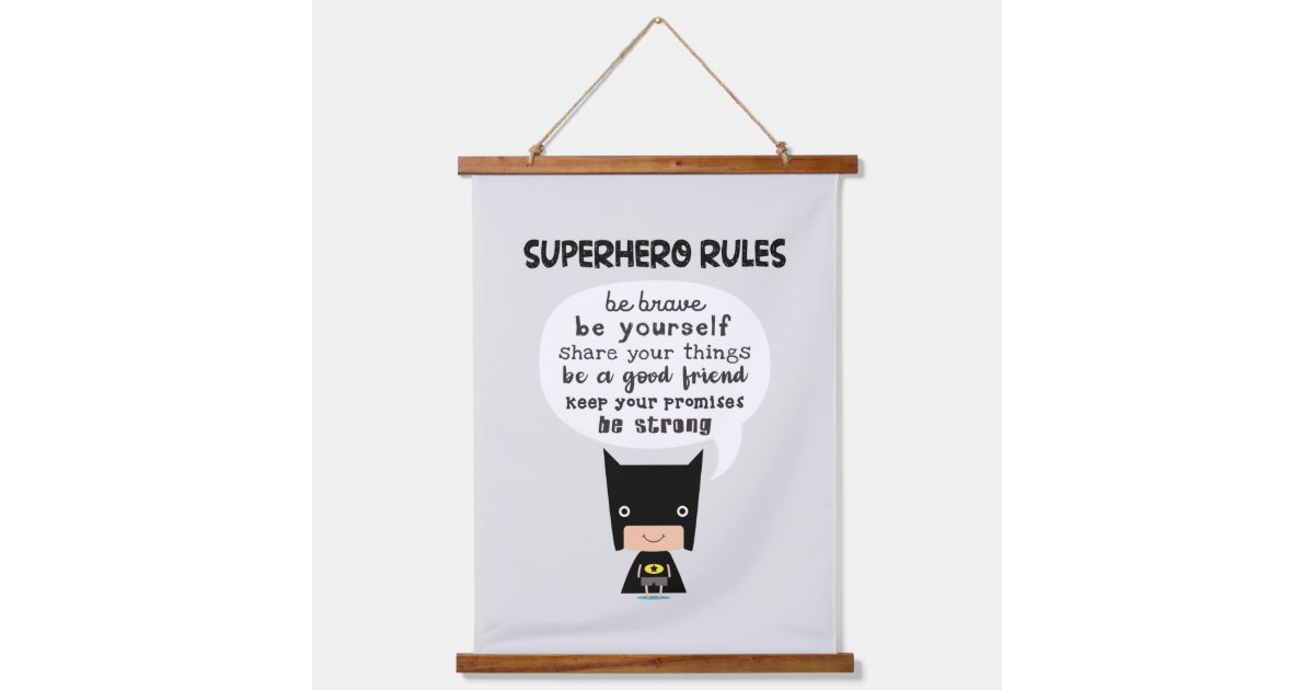 Superhero Rules Hanging Tapestry | Zazzle