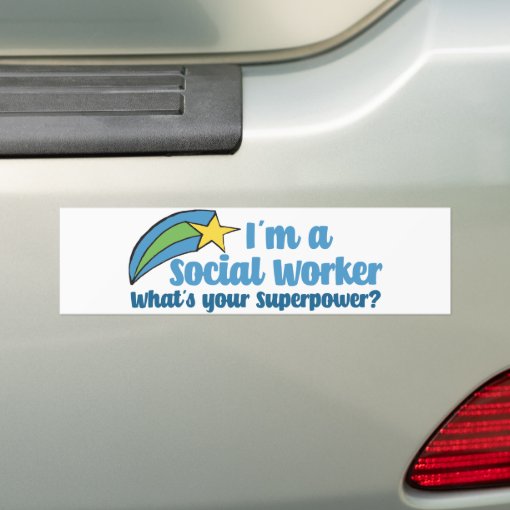 Superhero Social Worker Bumper Sticker | Zazzle