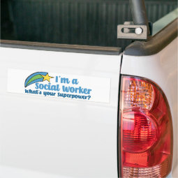 Superhero Social Worker Bumper Sticker | Zazzle