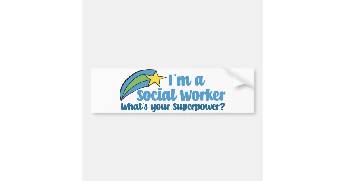 Superhero Social Worker Bumper Sticker | Zazzle
