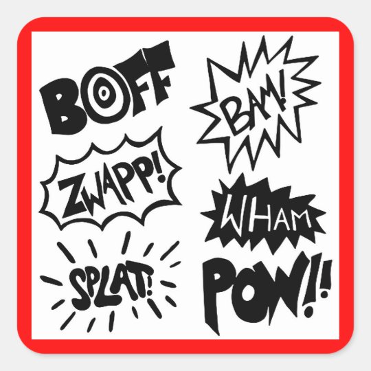 Superhero Sounds Square Sticker | Zazzle.com
