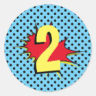 Superhero Stickers, Birthday Party Decor, BLUE Classic Round Sticker ...