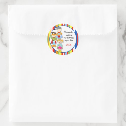 Superhero Super Hero Round Favor Stickers Seals | Zazzle