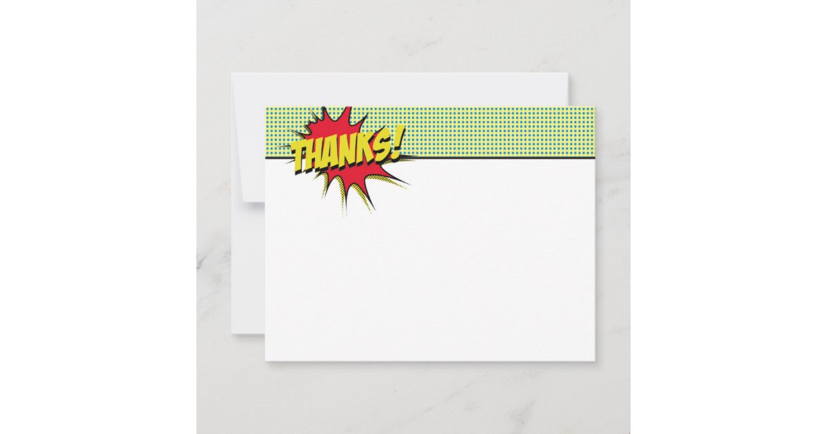 Superhero Thank You Stationery Note Card | Zazzle