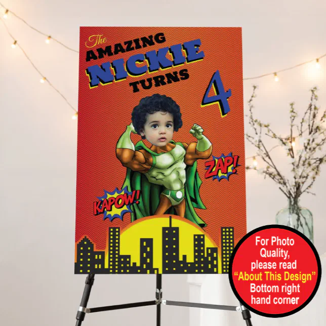 Superhero Theme Foam Board Welcome Sign | Zazzle