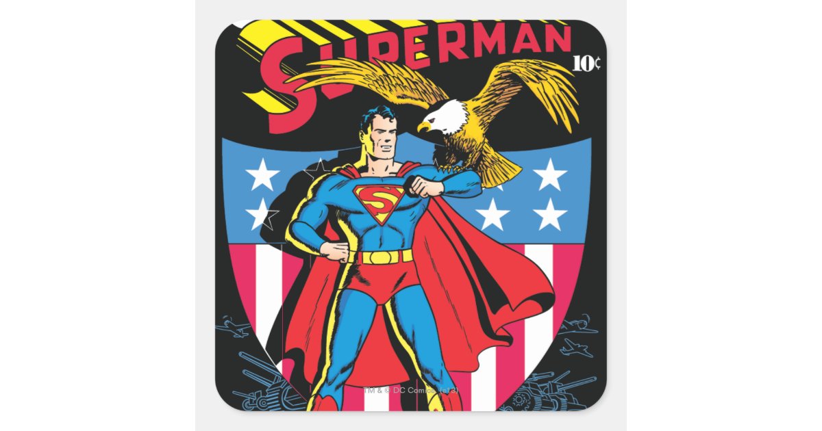Superman #14 square sticker | Zazzle
