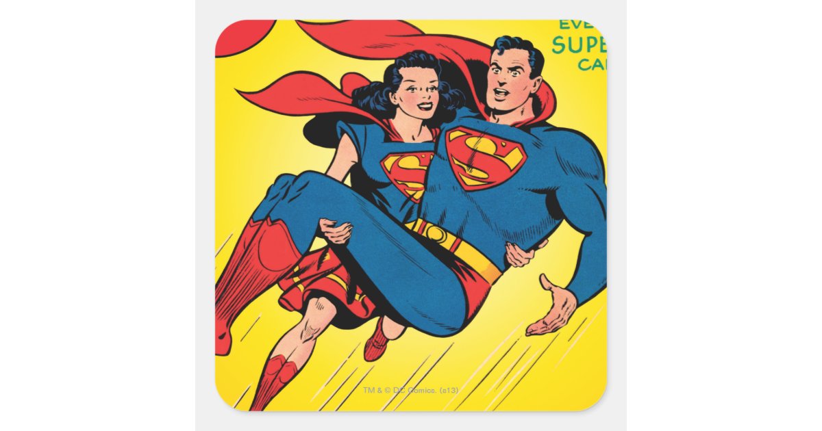 Superman #57 square sticker | Zazzle