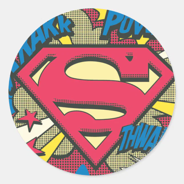 Superman 66 classic round sticker | Zazzle