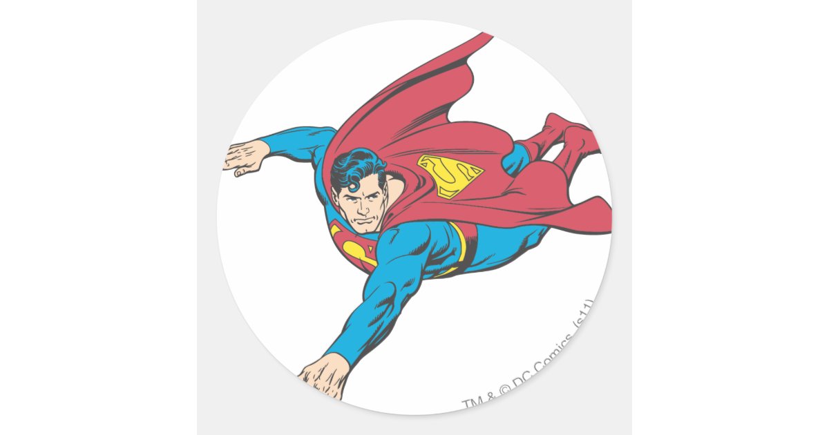 Superman 90 classic round sticker | Zazzle