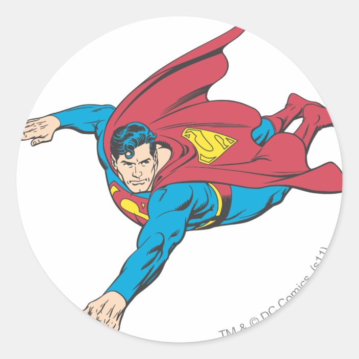 Superman 90 classic round sticker | Zazzle.com