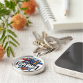 Superman and Logo Bordered Keychain | Zazzle