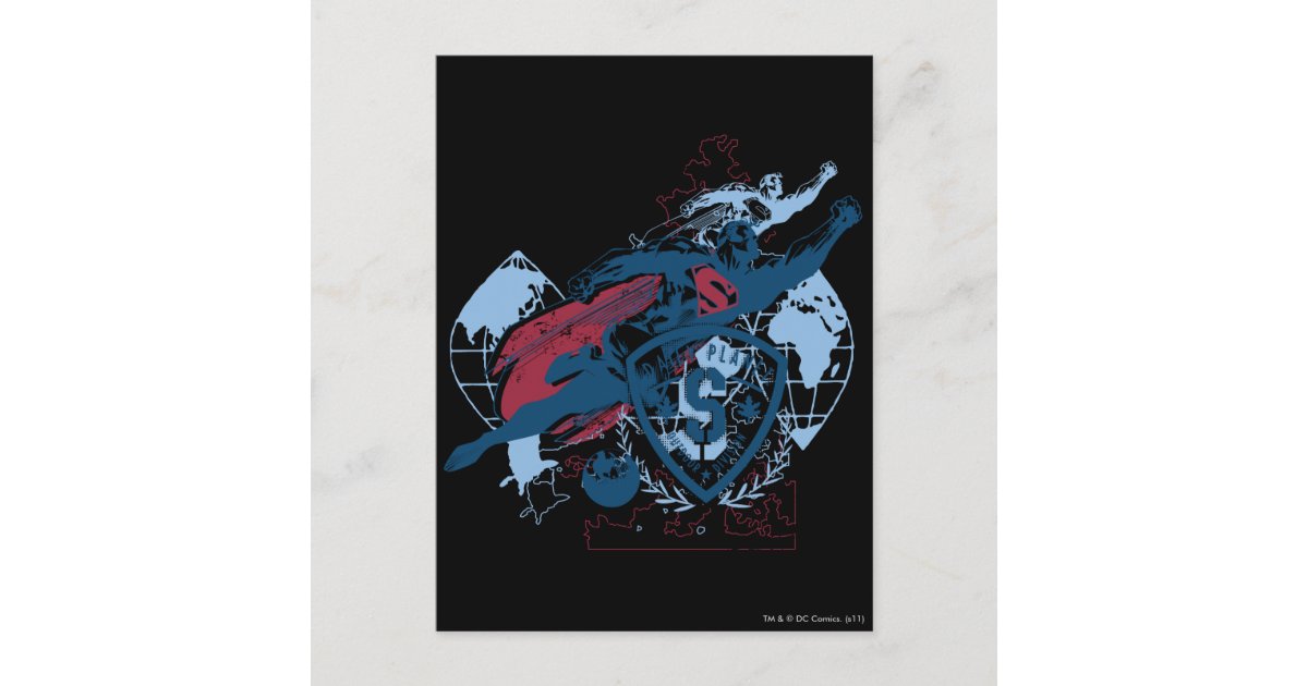 Superman and Map Postcard | Zazzle