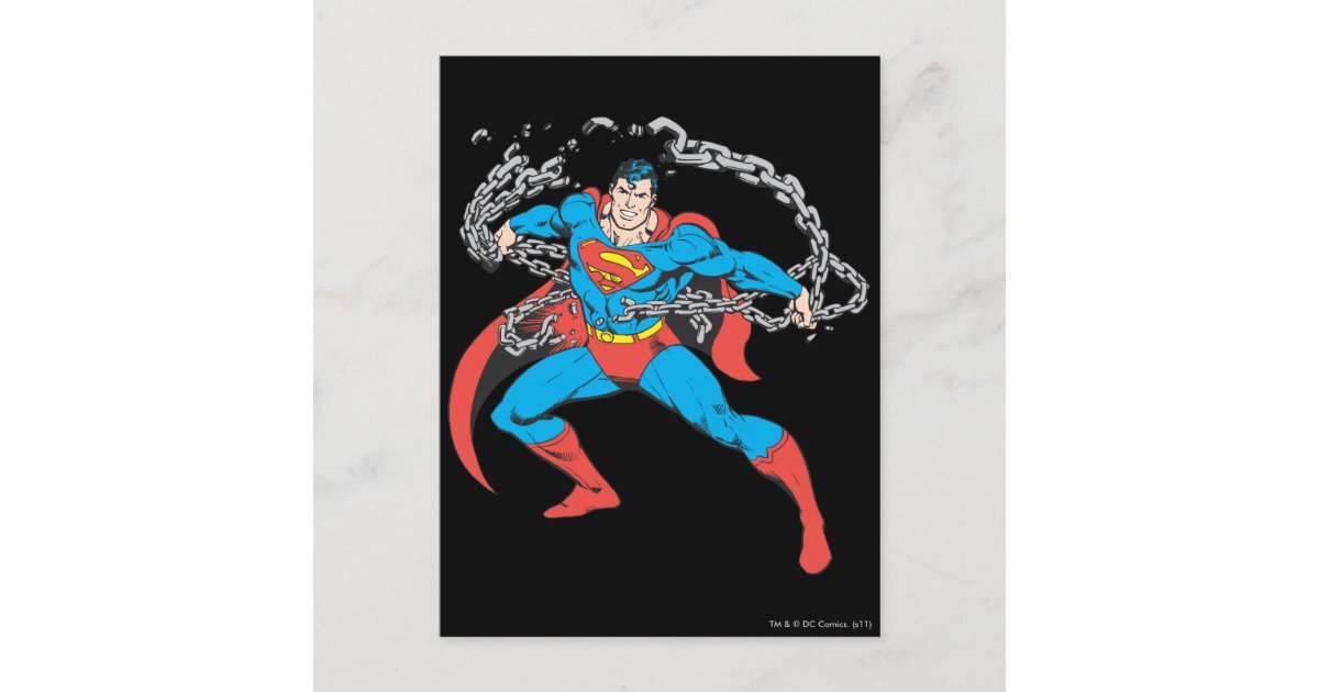 Superman Breaks Chains 2 Postcard | Zazzle