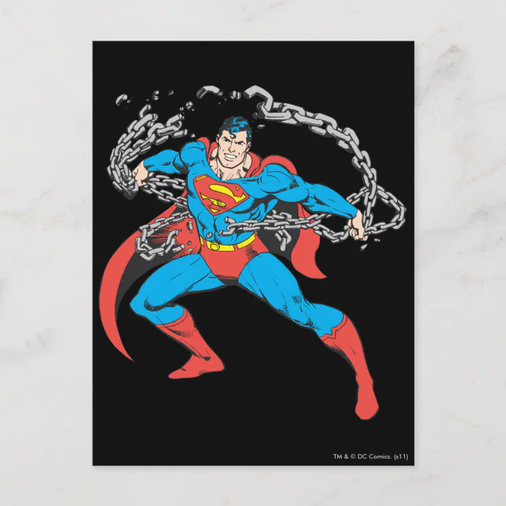 Superman Breaks Chains 2 Postcard | Zazzle