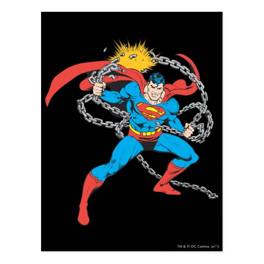 Superman Breaks Chains 3 Postcard | Zazzle.com