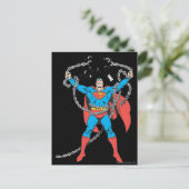 Superman Breaks Chains Postcard | Zazzle